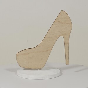 High Heel Shoe Laser Cut Out Wood Shape Craft Supply - Woodcraft Cutout ...