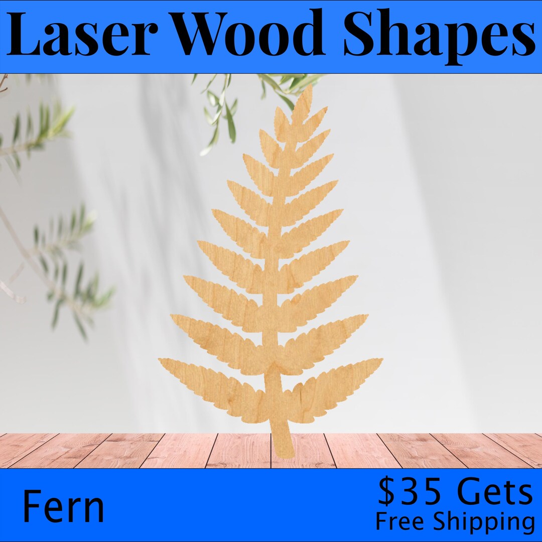 Fern Laser Cut Out Wood Shape Craft Supply - Woodcraft Cutout - Etsy