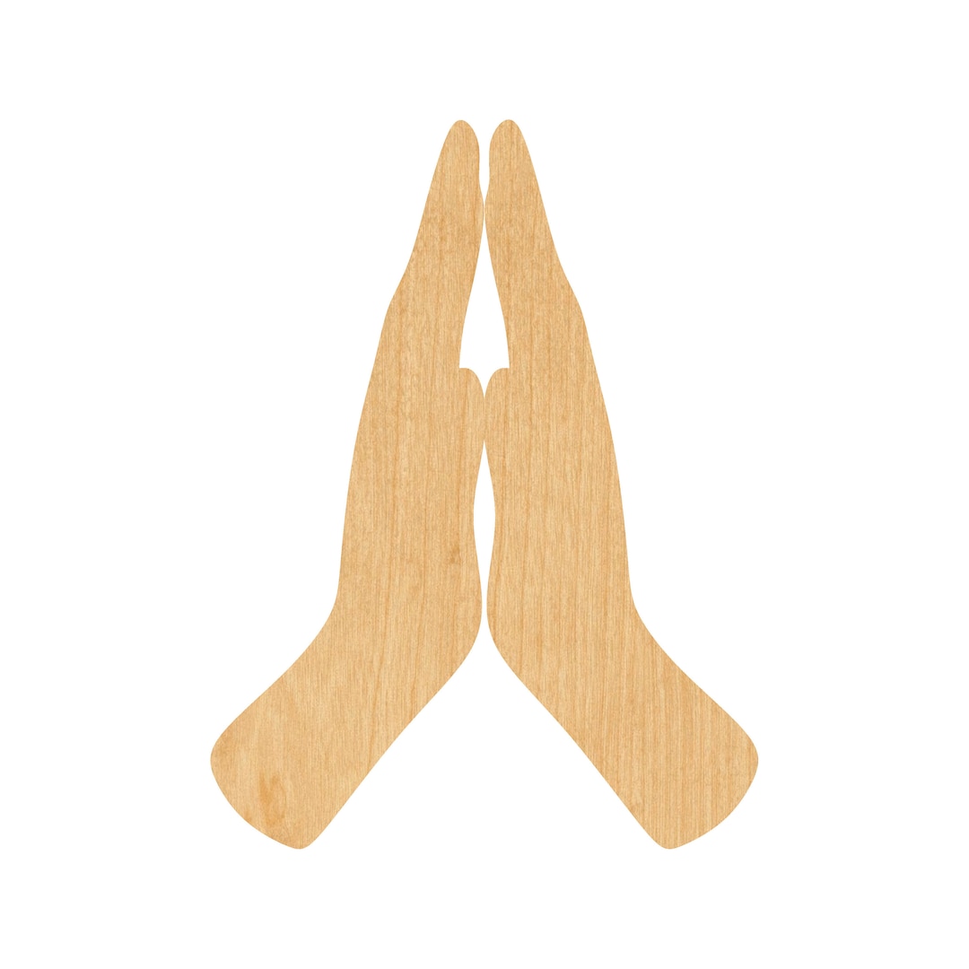 Praying Hands Laser Cut Out Wood Shape Craft Supply - Woodcraft Cutout ...