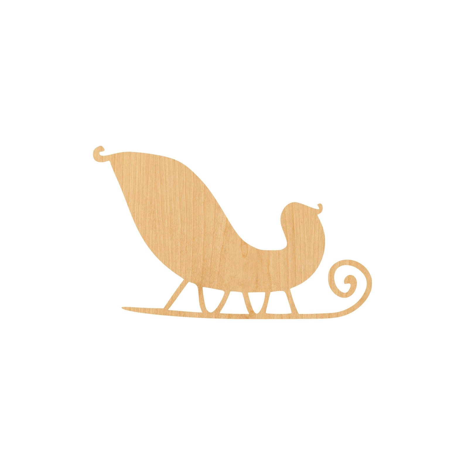 Santa Sleigh 2 Laser Cut Out Wood Shape Craft Supply - Woodcraft Cutout ...
