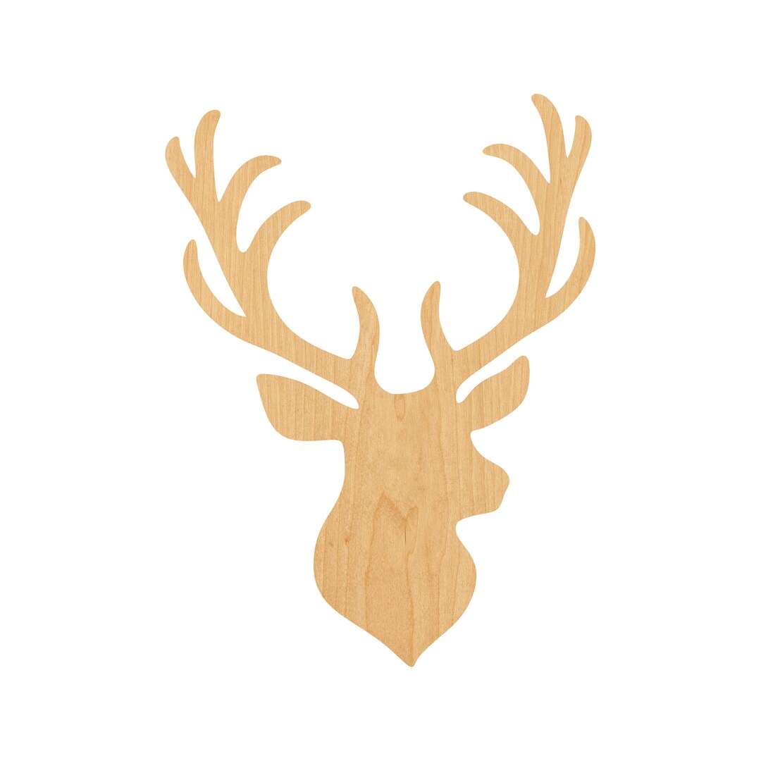 Stag Head Laser Cut Out Wood Shape Craft Supply – Woodcraft Cutout - Etsy