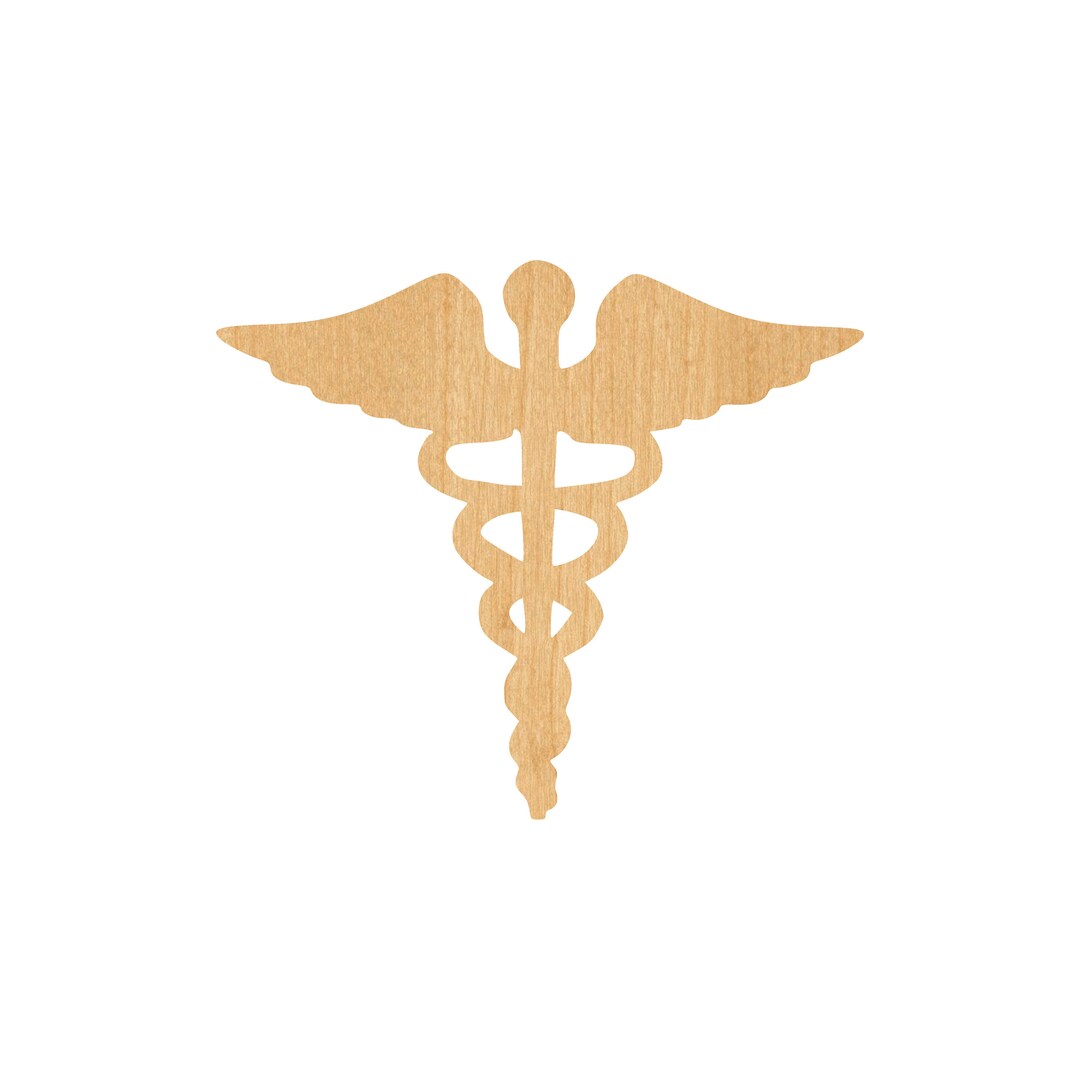Caduceus 2 Laser Cut Out Wood Shape Craft Supply - Woodcraft Cutout - Etsy