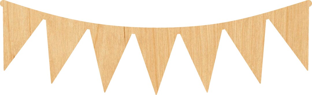 Pennant Banner Laser Cut Out Wood Shape Craft Supply - Woodcraft Cutout ...