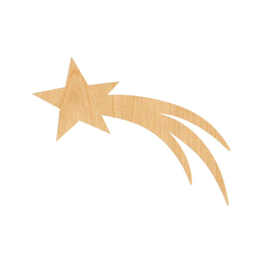 Shooting Star Laser Cut Out Wood Shape Craft Supply - Woodcraft Cutout ...