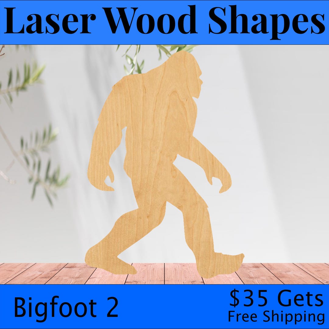 Bigfoot 2 Laser Cut Out Wood Shape Craft Supply - Woodcraft Cutout - Etsy