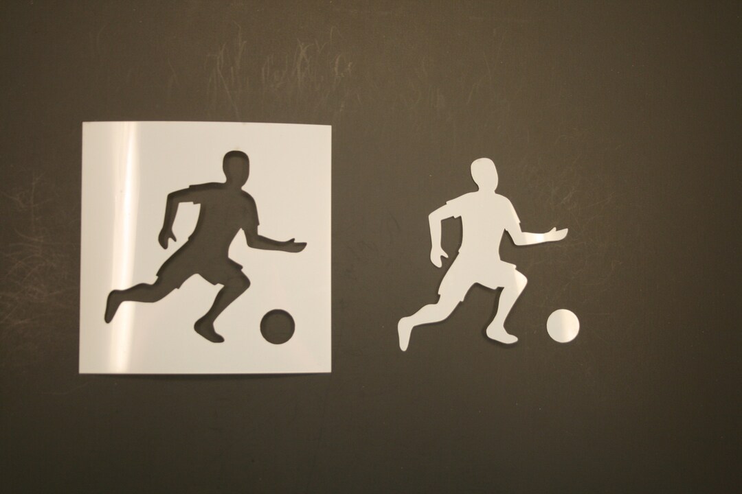 Soccer Player Reusable Mylar Stencil - Art Supplies - Etsy
