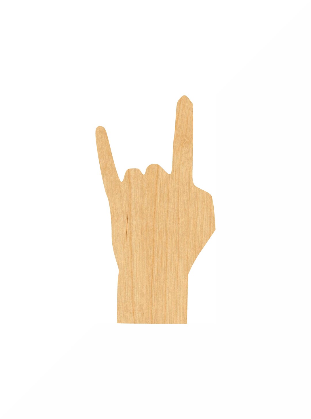 Rock Out Hand 1 Laser Cut Out Wood Shape Craft Supply Woodcraft Cutout ...