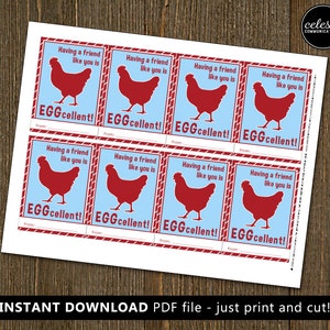 PRINTABLE Chicken Valentine Card for Kids INSTANT DOWNLOAD - Valentine ...