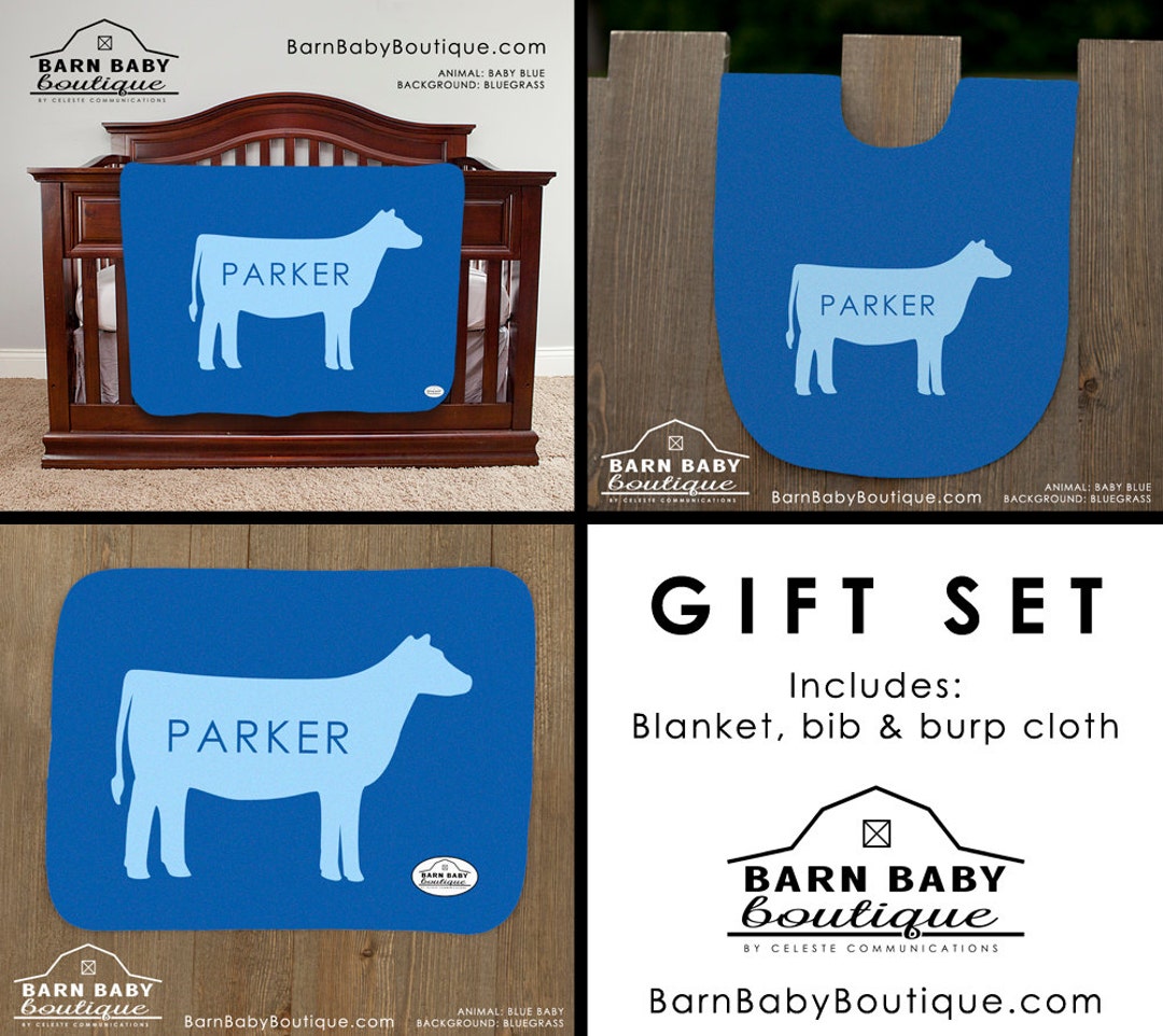 Personalized Show Heifer Baby Name Gift Set Blanket Burp Etsy Personalized Show Heifer Baby Name Gift Set Blanket Burp Etsy