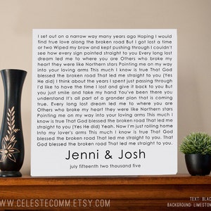 Modern First Dance Song Lyrics Metal Sign Wall Art Print - Wedding Gift ...