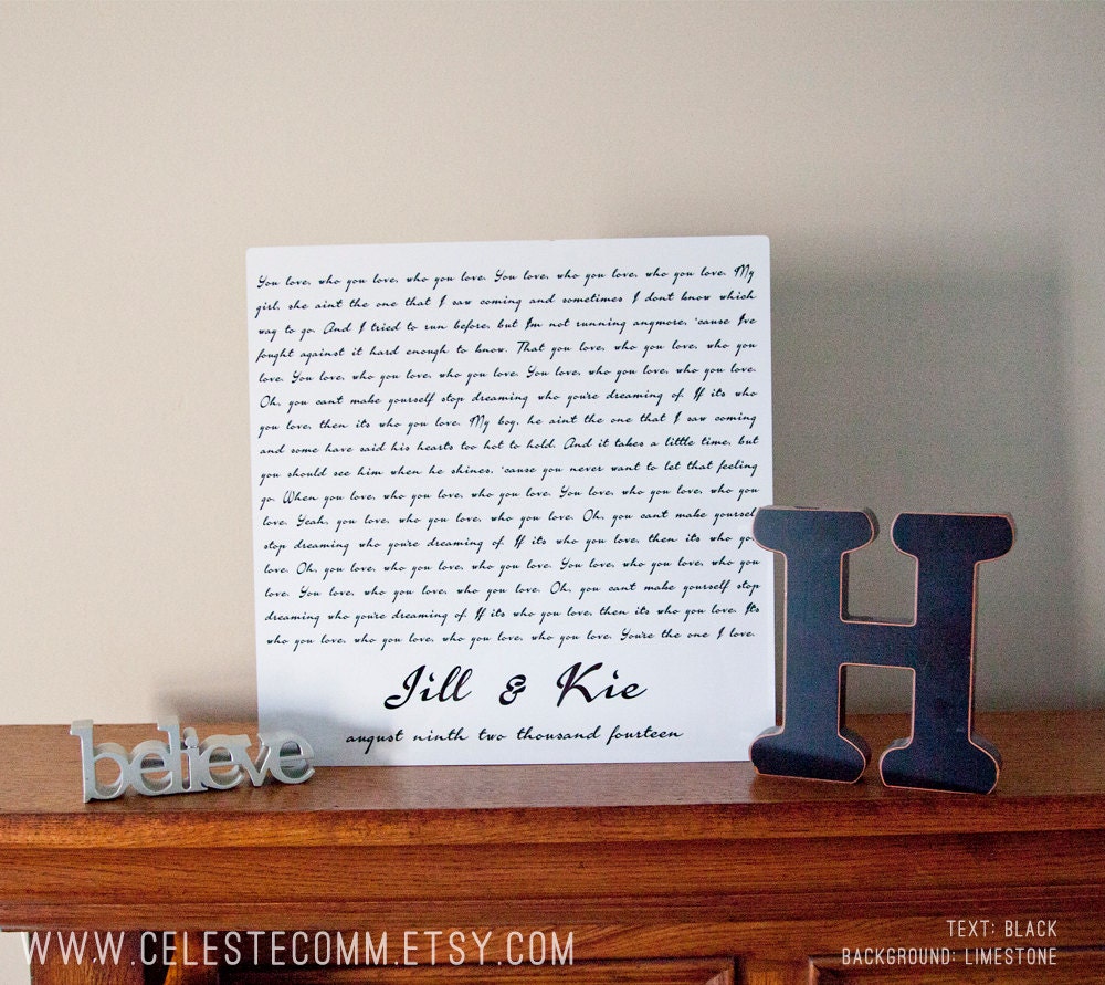 LARGE Script First Dance Song Lyrics Metal Sign Wall Art Print | Etsy