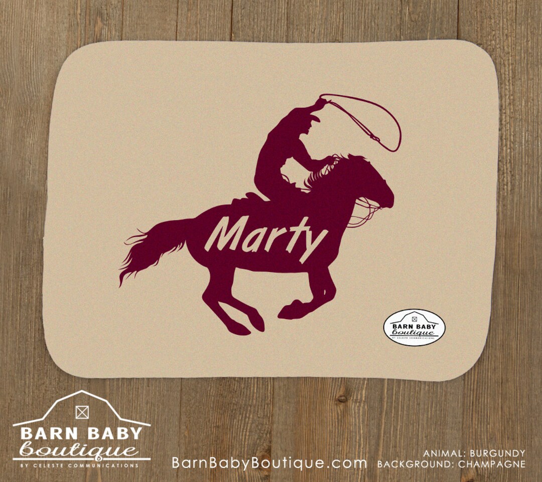 Personalized Roper Rodeo Baby Name Burp Cloth - Cowboy Cowgirl Nursery ...