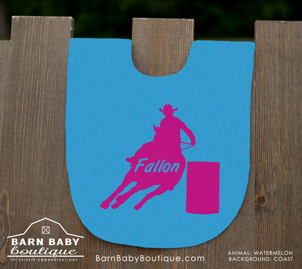 Personalized Barrel Racer Rodeo Baby Name Bib Cowgirl | Etsy