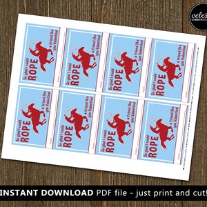 PRINTABLE Cowboy Roper Valentine Card for Kids INSTANT DOWNLOAD ...