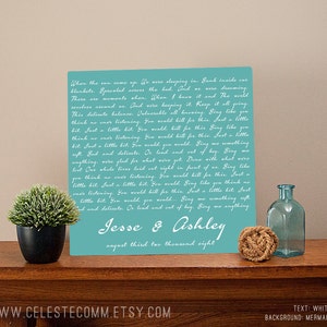 Script First Dance Song Lyrics Metal Sign Wall Art - Wedding Gift, 10 ...