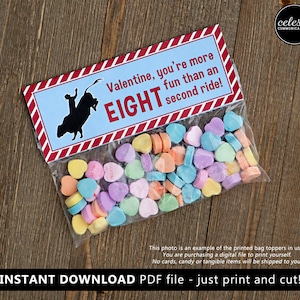 PRINTABLE Bull Riding Rodeo Valentine Treat Bag Toppers for Kids ...