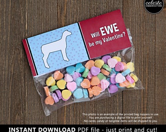 PRINTABLE Sheep Valentine Card for Kids INSTANT DOWNLOAD | Etsy