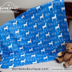 Personalized Show Goat Baby Blanket- Farm Nursery, Swaddle Receiving ...