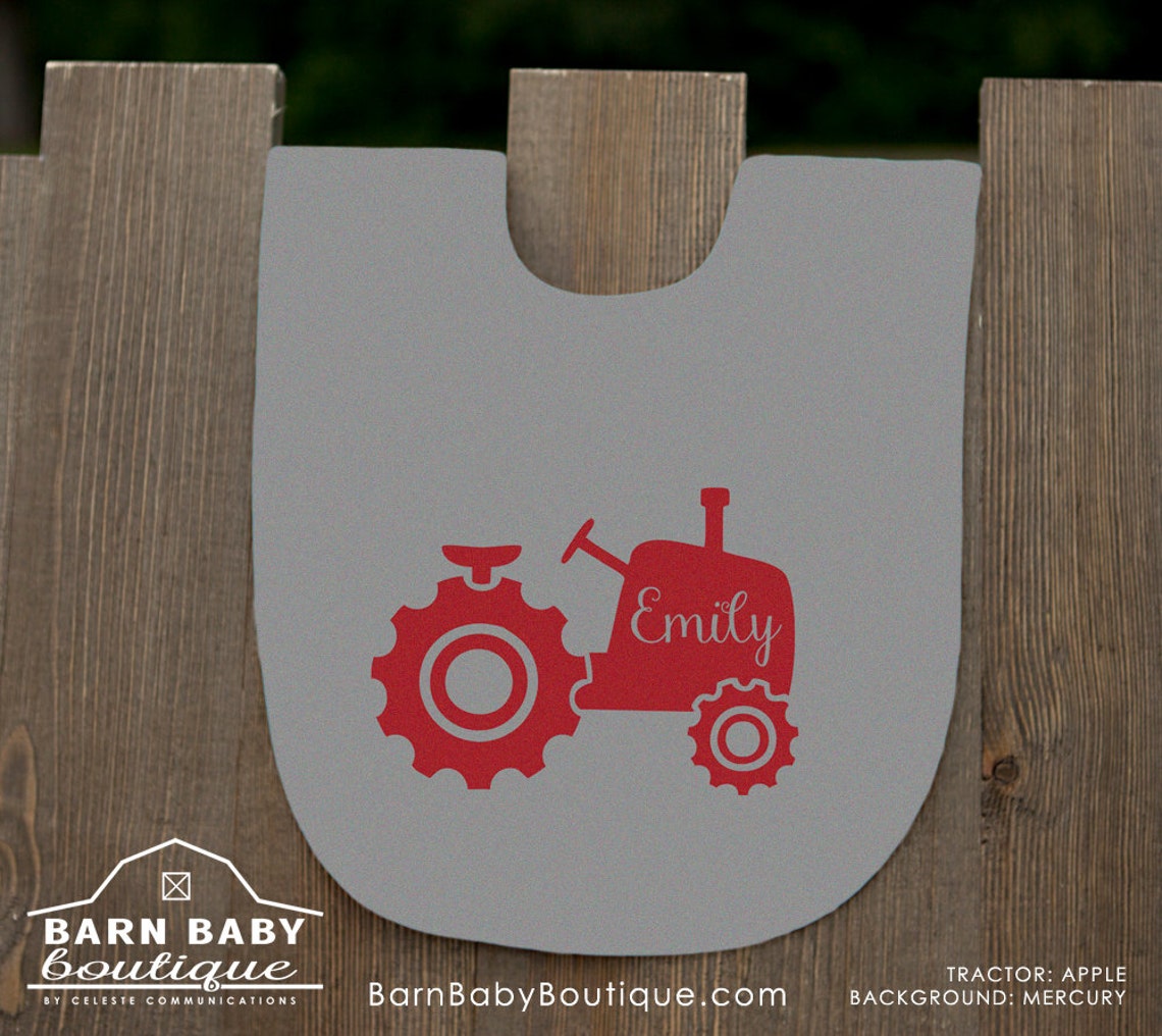 Personalized Tractor Baby Name Bib Farm Nursery Fleece Name - Etsy