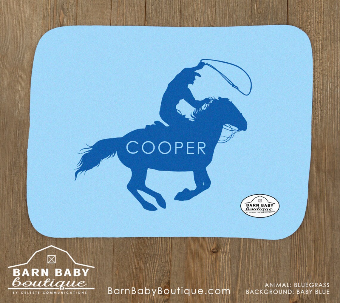 Personalized Roper Rodeo Baby Name Burp Cloth cowboy cowgirl | Etsy