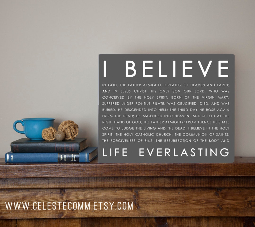 Apostle's Creed Christian Metal Sign Wall Art - 10 Color Options - Etsy