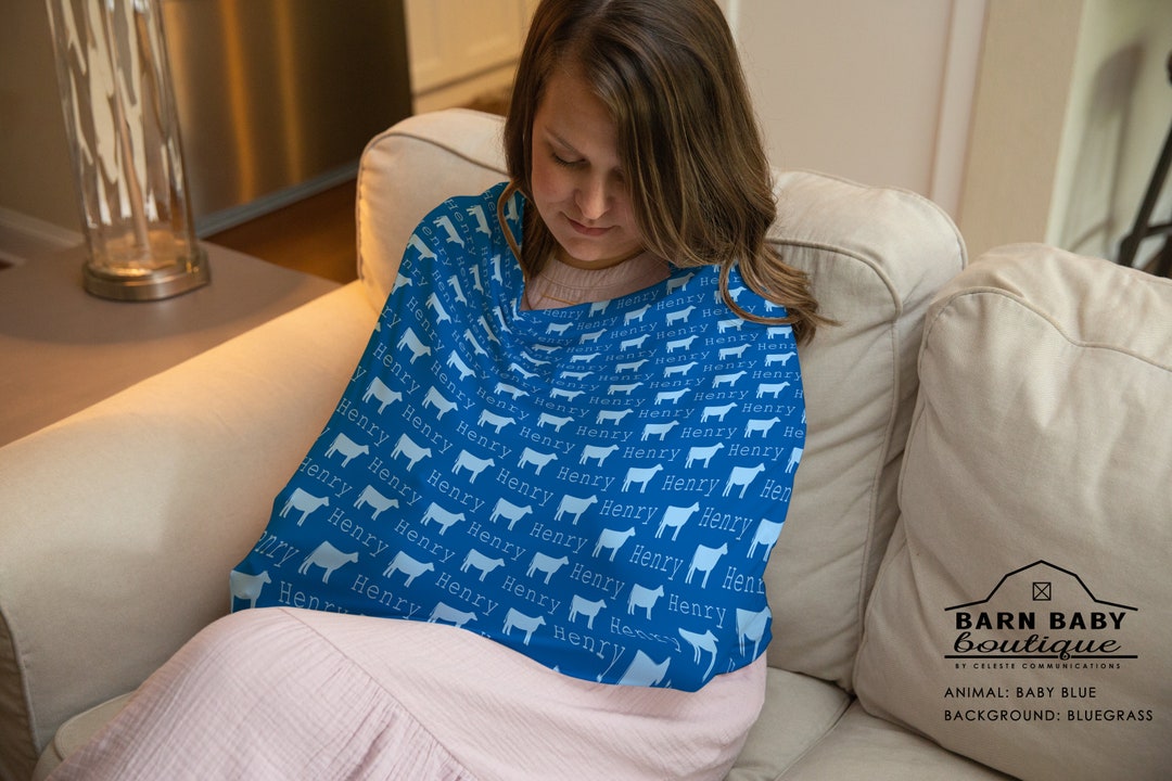 Personalized Heifer Beef Cattle Nursing, Baby Car Seat Canopy Cover ...