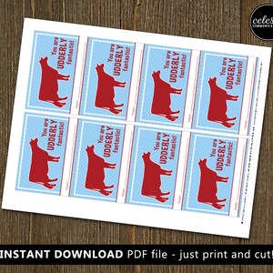 PRINTABLE Dairy Cow Valentine Card for Kids INSTANT DOWNLOAD ...