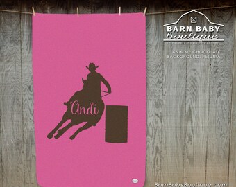 Personalized Rodeo Barrel Racer Throw Blanket Farm Bedding | Etsy