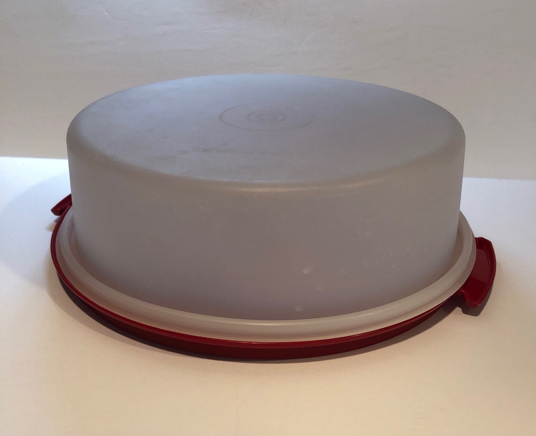 Vintage Tupperware 1970s Red Pie Cake Keeper/carrier 719-1 W/ White ...