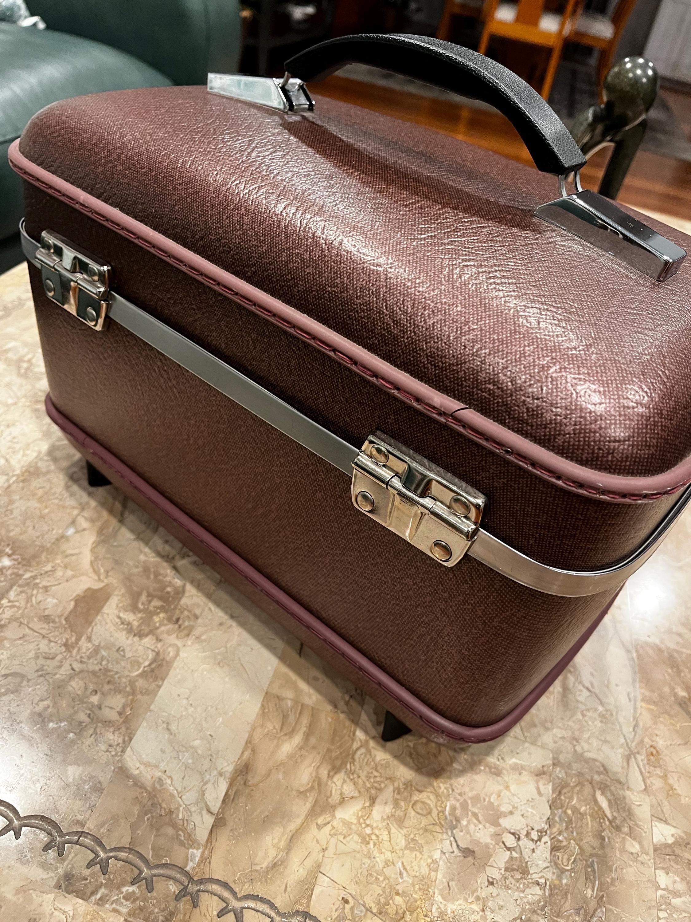 Vintage American Tourister Brown Train Case With Mirror - Etsy