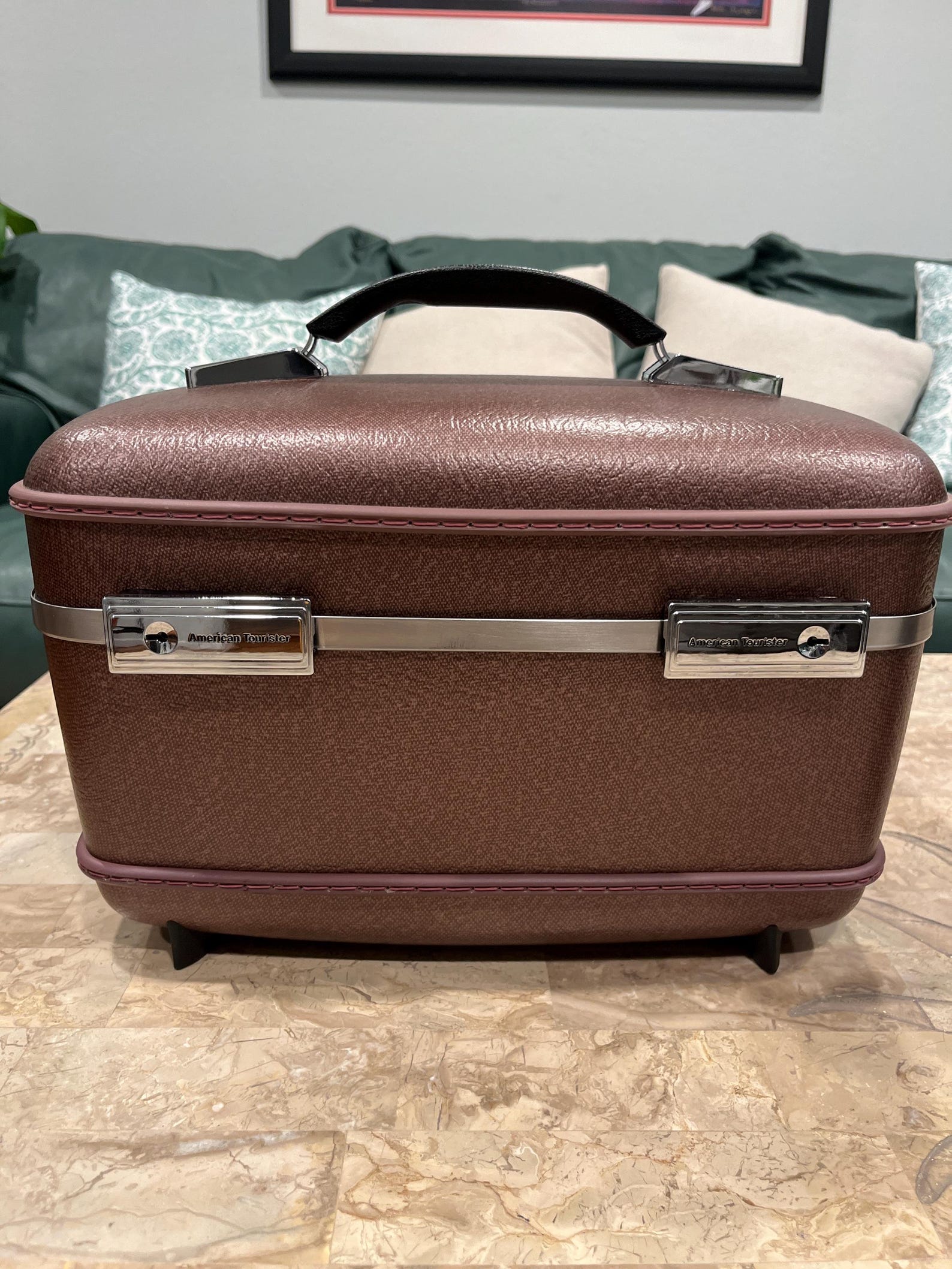 Vintage American Tourister Brown Train Case With Mirror - Etsy
