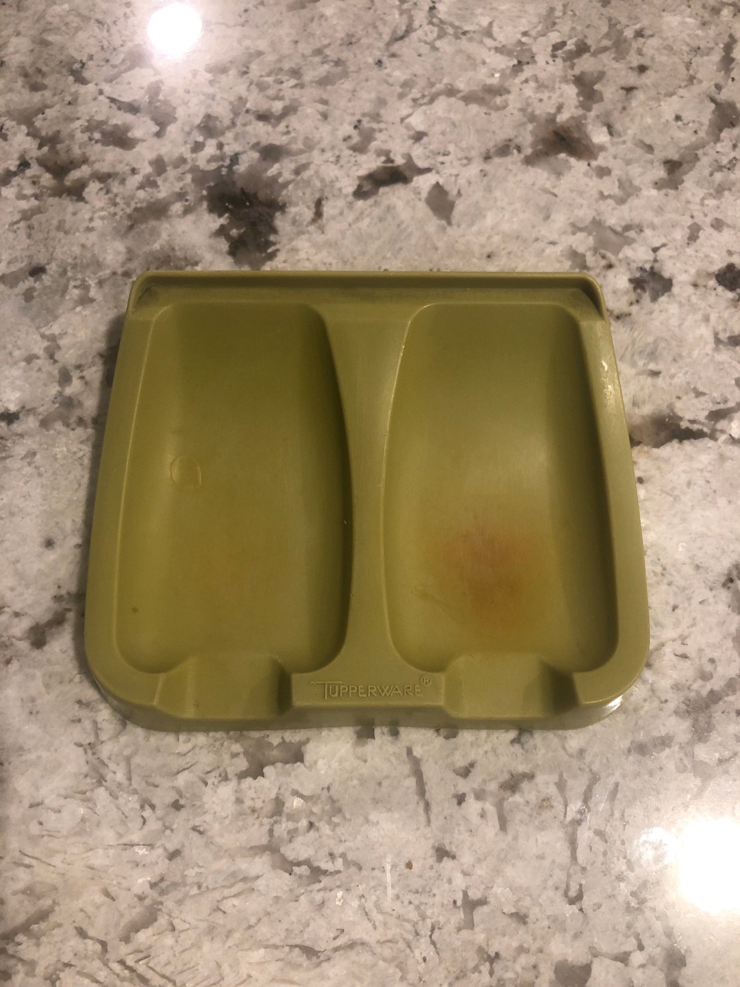 Vintage Tupperware Spoon Rest, Double Spoon Holder Olive Green - Etsy