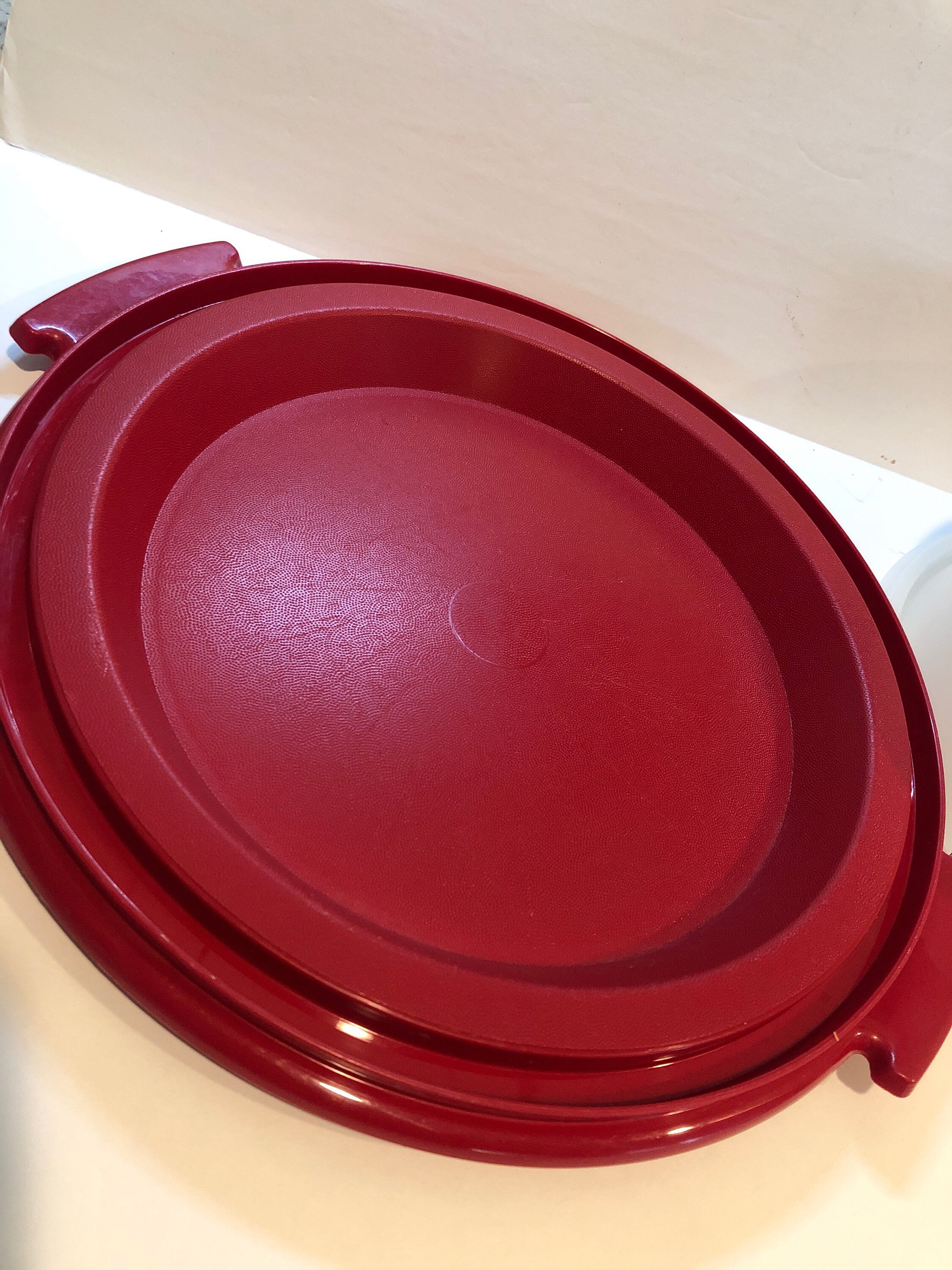 Vintage Tupperware 1970s Red Pie Cake Keeper/carrier 719-1 W/ White ...
