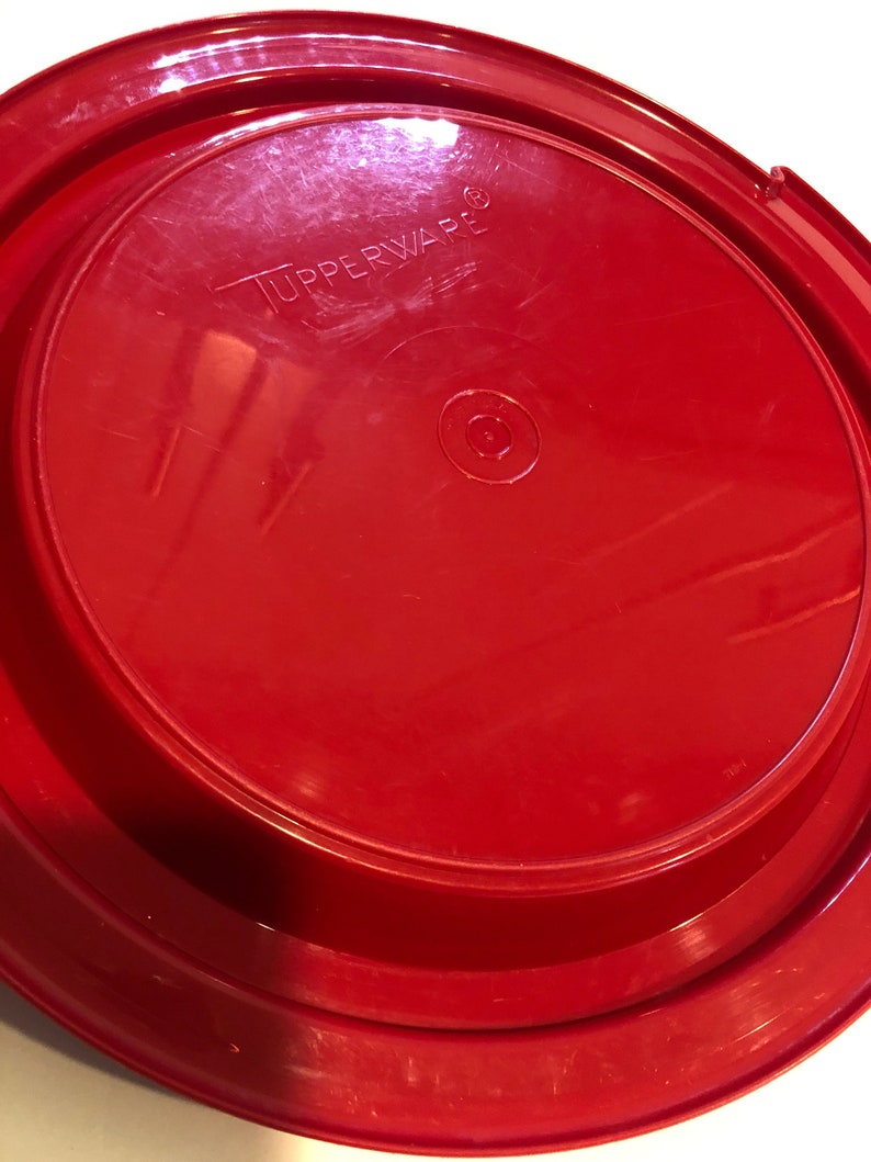Vintage Tupperware 1970s Red Pie Cake Keeper/carrier 719-1 W/ White ...