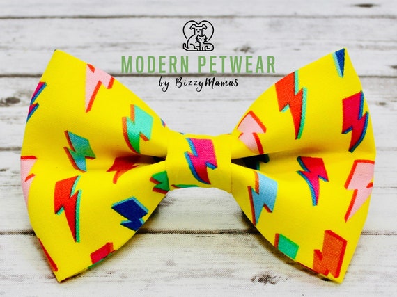 Lightning Bolt Dog Bow Tie Lightning Bolt Cat Bow Tie Dog | Etsy