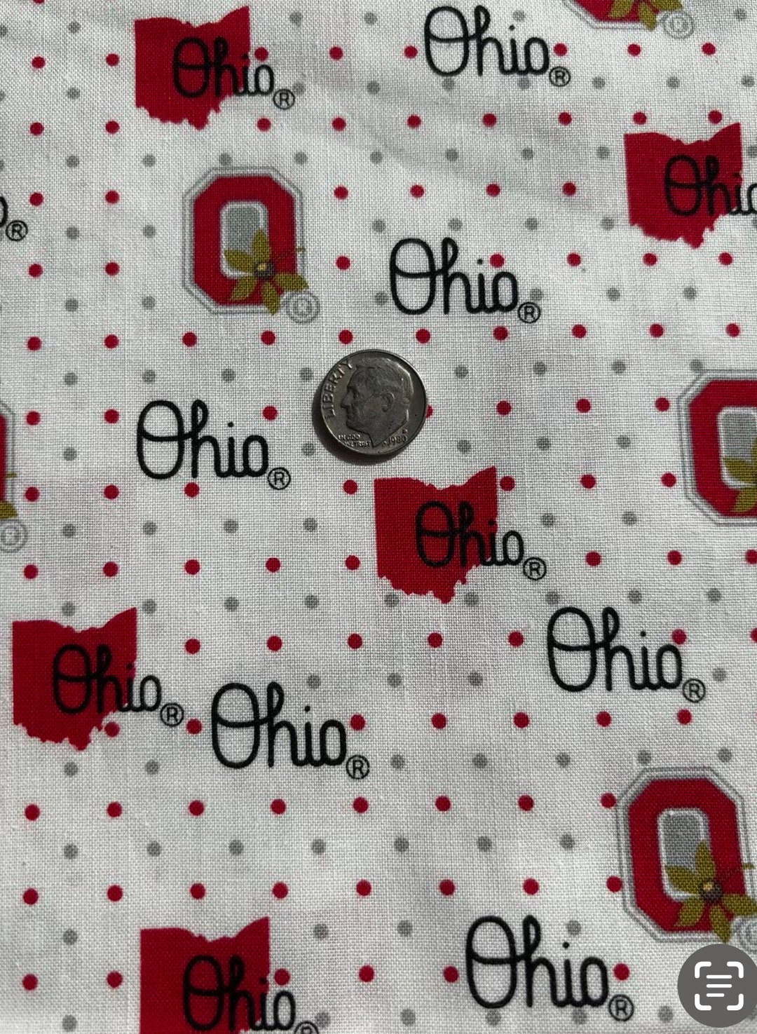 The Ohio State University Ohio State Buckeyes Cotton Fabric NEW 1 Yard ...