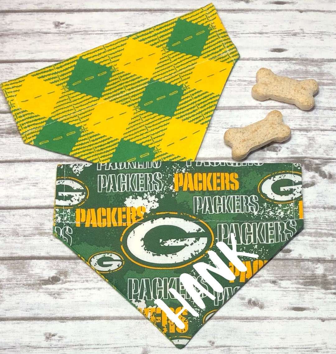 Green Bay Packers Dog Bandana, Green Bay Football, Reversible, Slide on ...