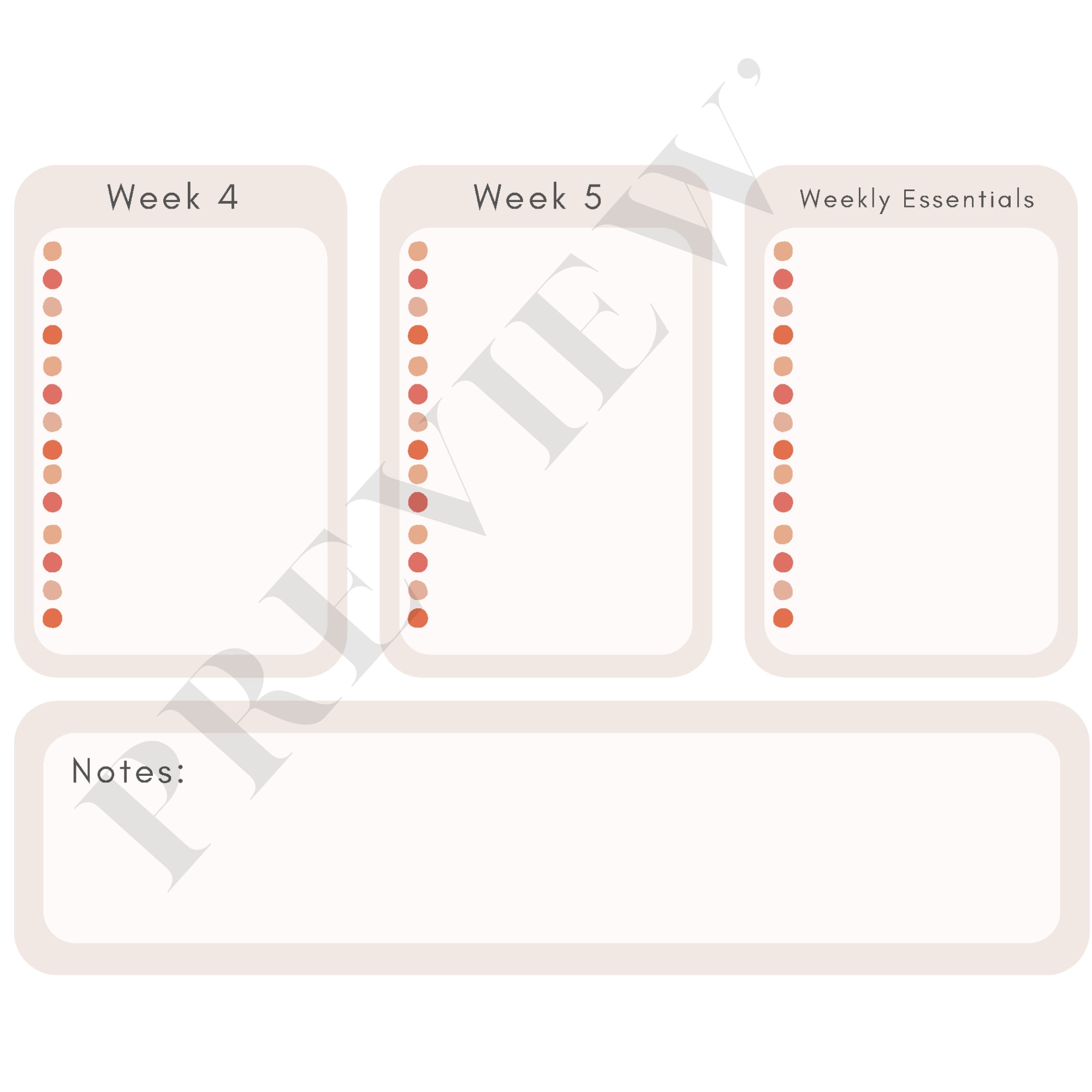 5 Week Meal Rotation Digital Download, Grocery List Planning, Meal ...