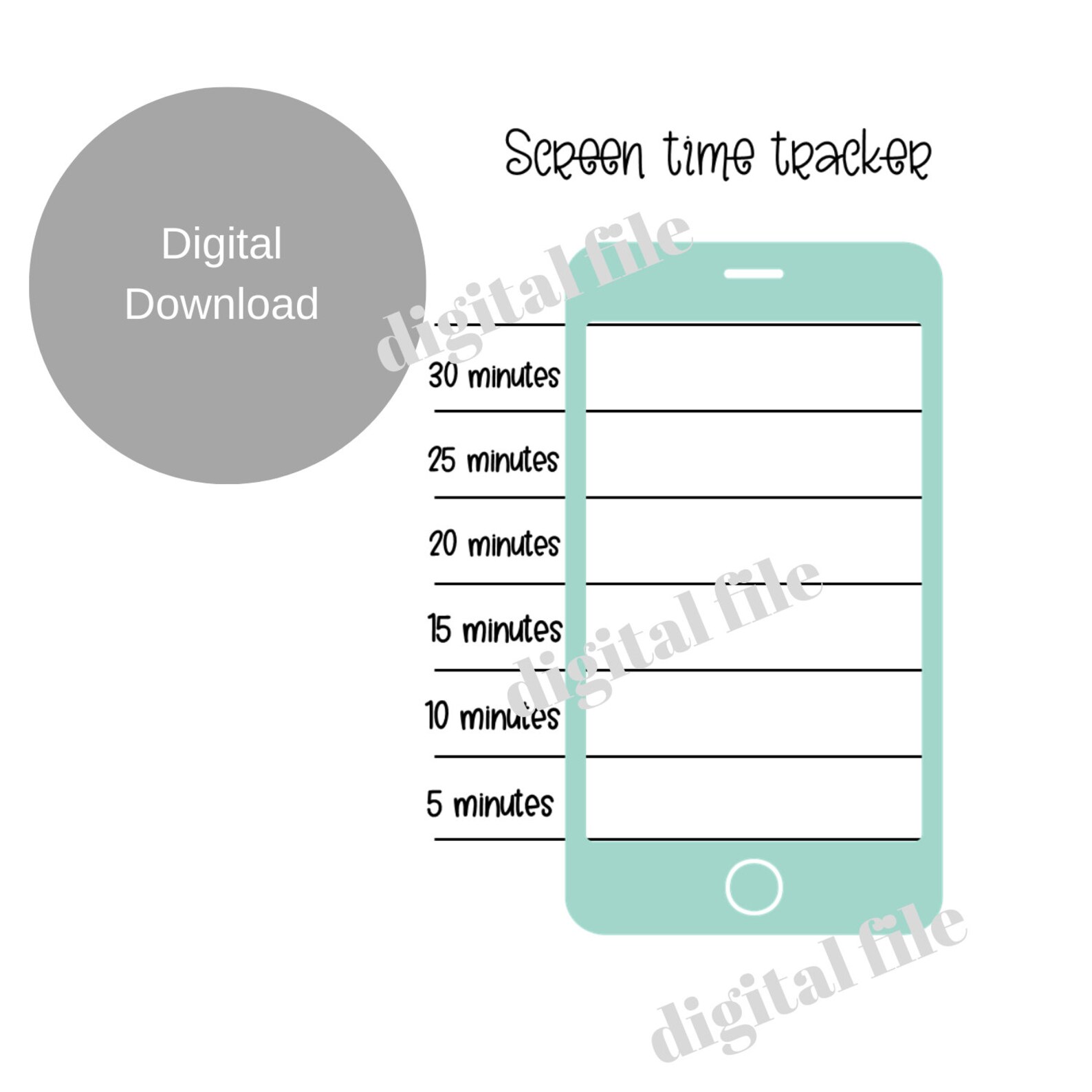 Screen Time Tracker, Printable, Screen Time Chart, Screen Time ...