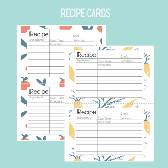 Recipe Cards Cooking With Kids Kid Recipe Cards Printable | Etsy