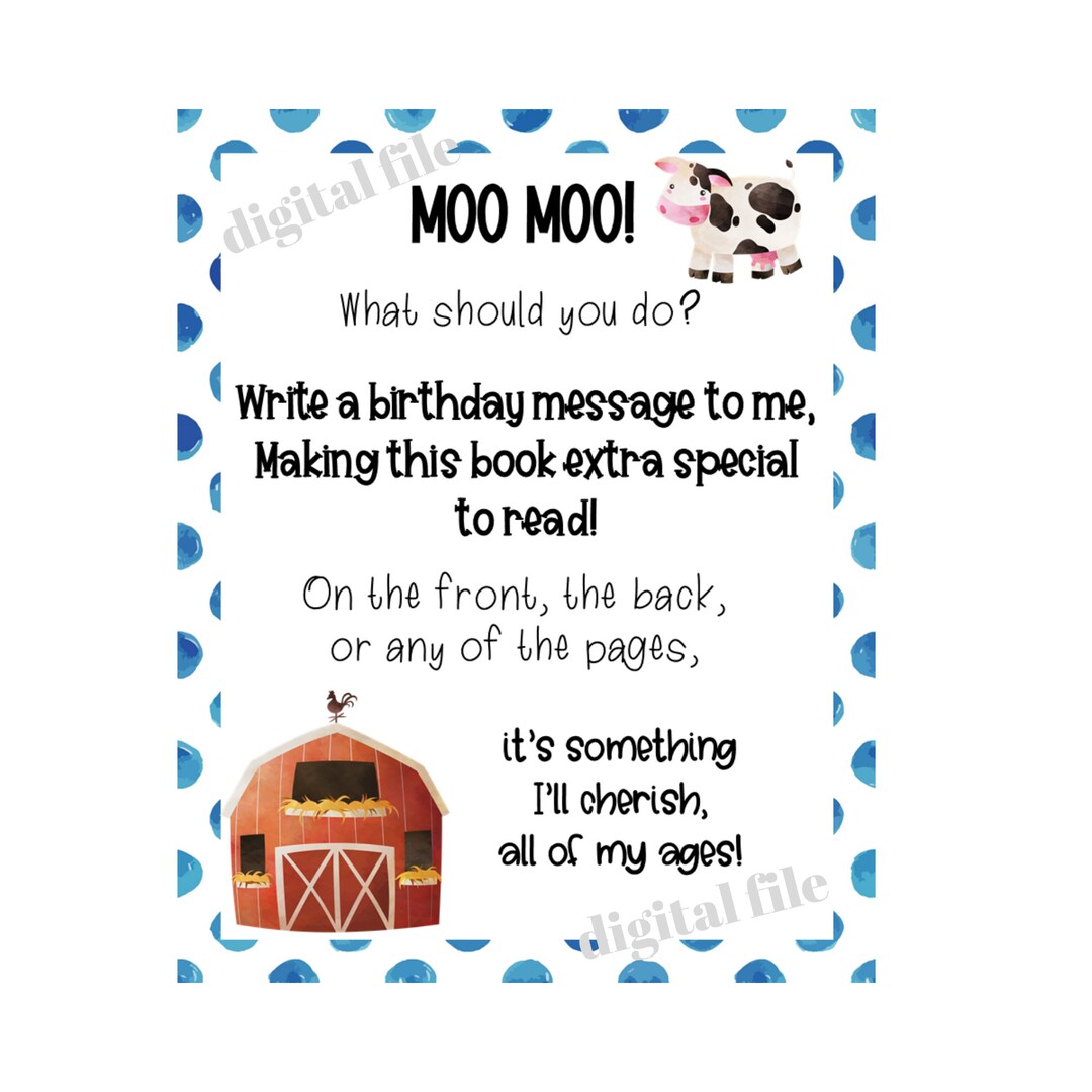 Birthday Book Sign, Little Blue Truck, Farm, Theme, Guestbook Sign - Etsy