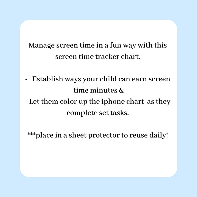 Screen Time Tracker, Printable, Screen Time Chart, Screen Time ...