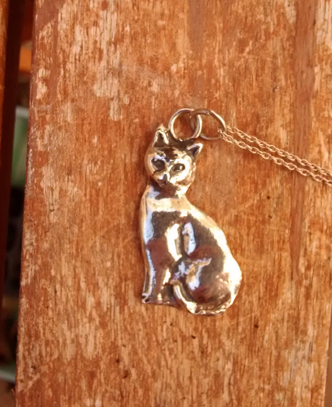 Handmade Pure Solid Silver Cat Pendant Necklace - Etsy
