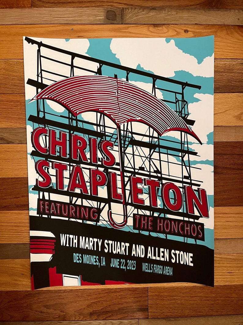 Chris Stapleton - 2023 Des Moines Gig Poster - Etsy