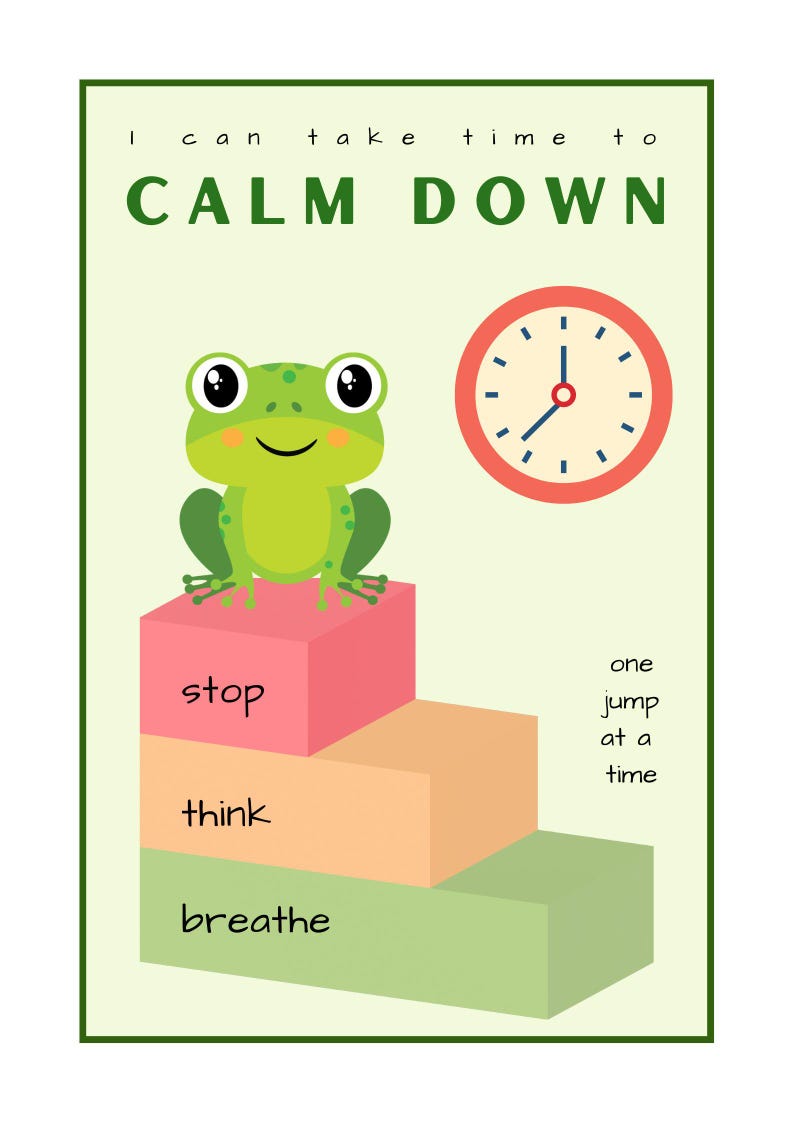 Calm Down Chart for ADHD & Autism Support - Etsy