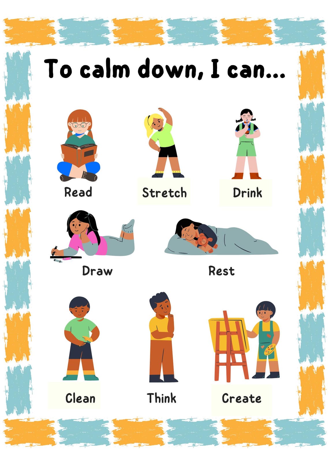Calm Down Chart for ADHD & Autism Support - Etsy