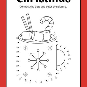 Christmas Connect the Dots and Color - Etsy