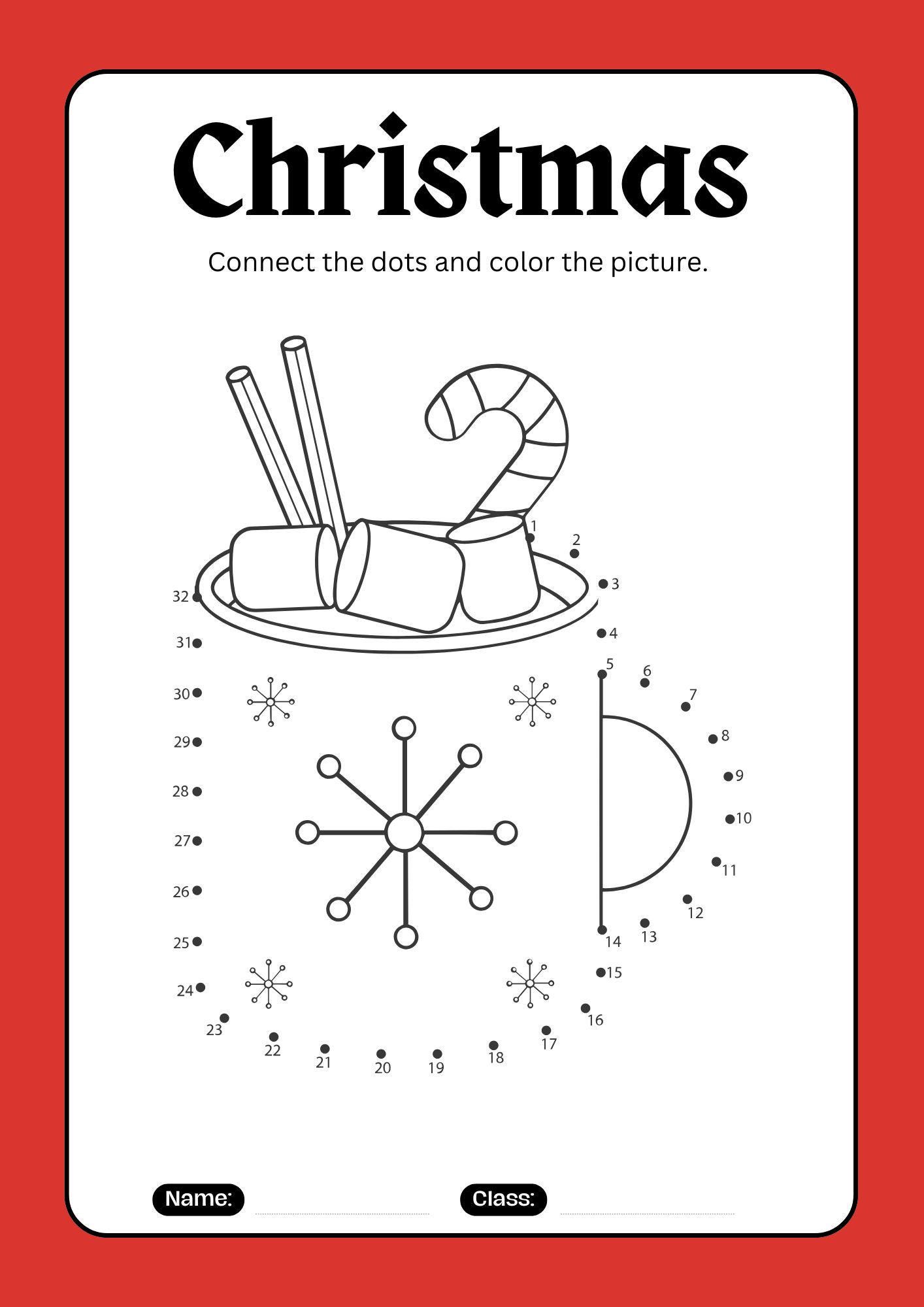 Christmas Connect the Dots and Color - Etsy