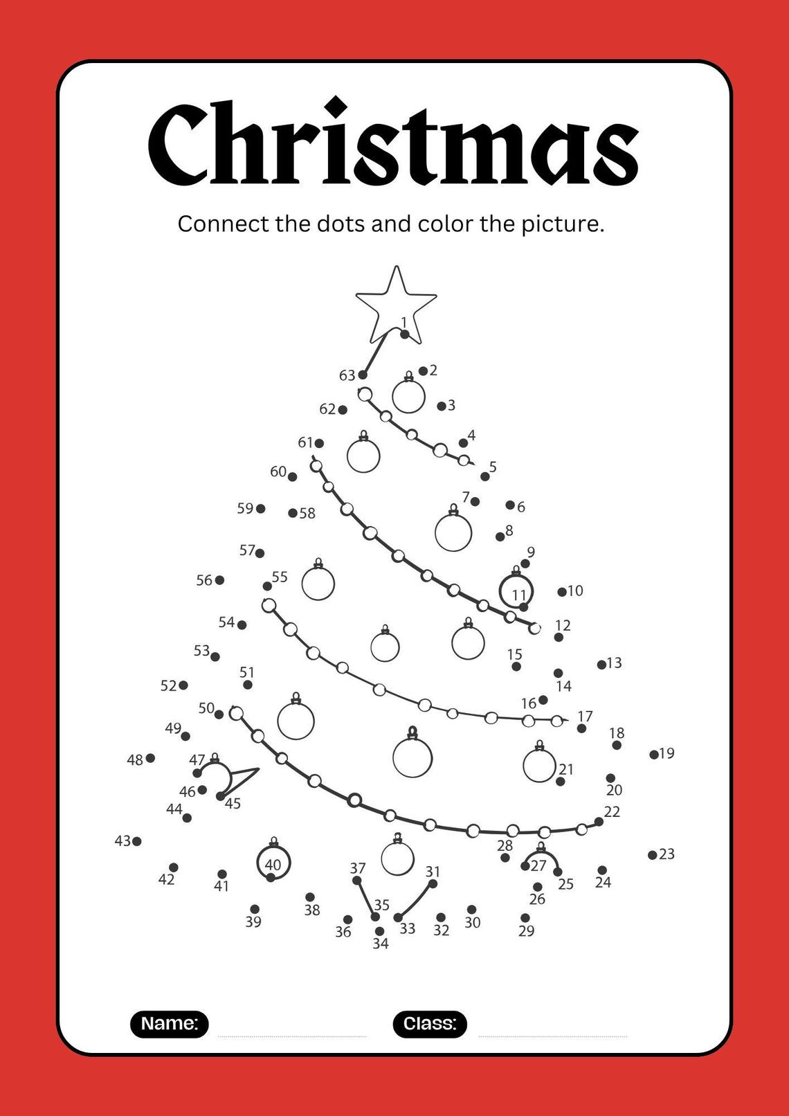 Christmas Connect the Dots and Color - Etsy