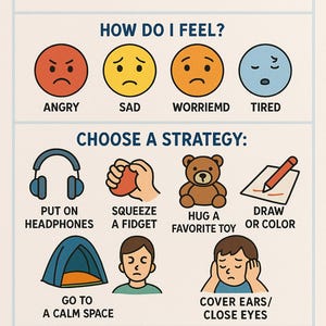 Calm Down Chart for Autistic Children - Etsy